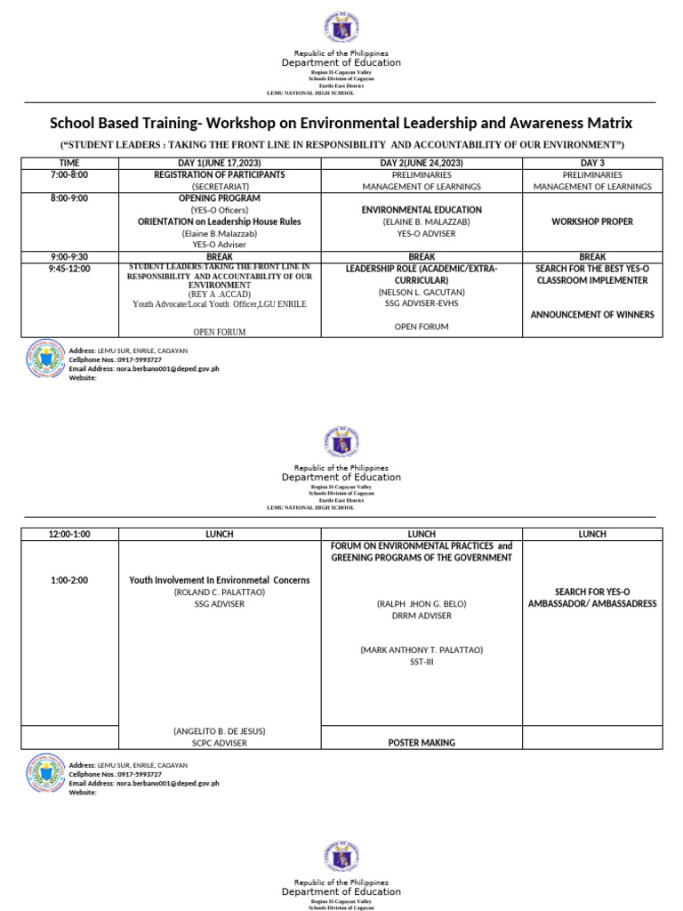 MATRIX School Based Training | PDF