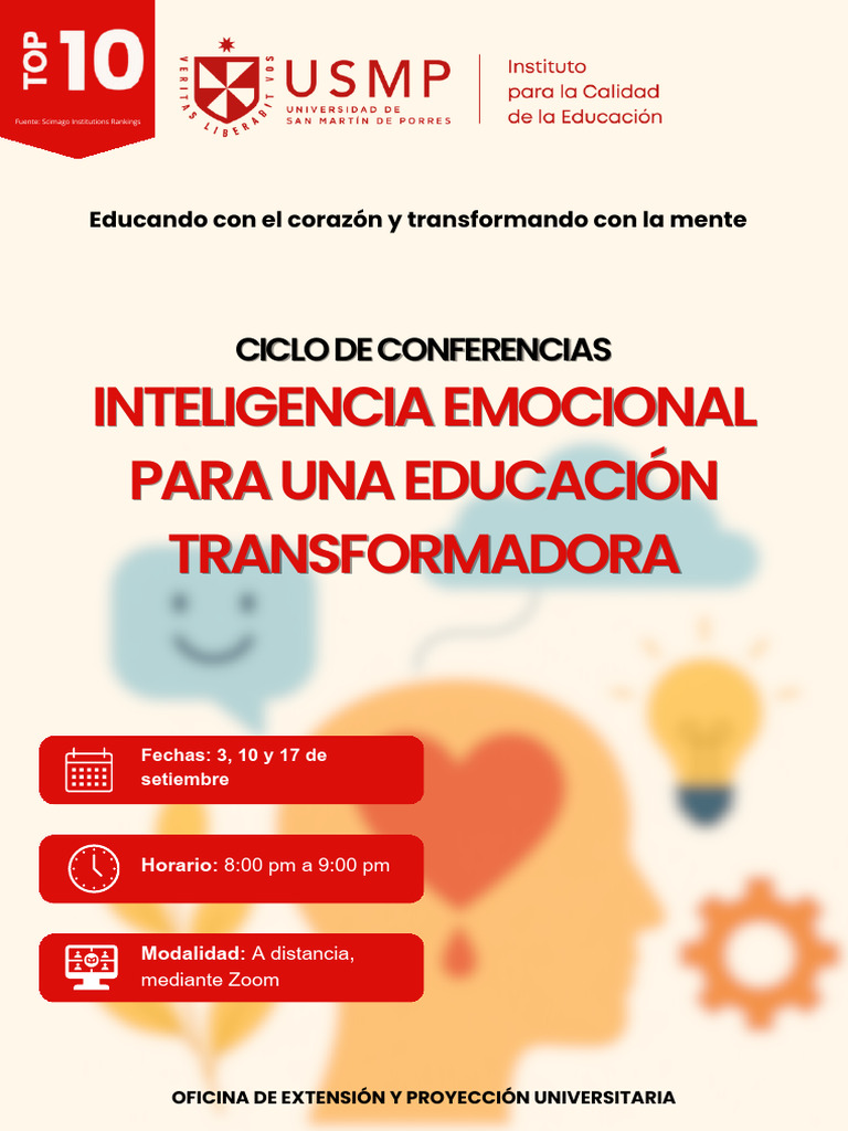 Brochure Inteligencia Emocional para Una Educación Transformadora | PDF | Aprendizaje | Sicología