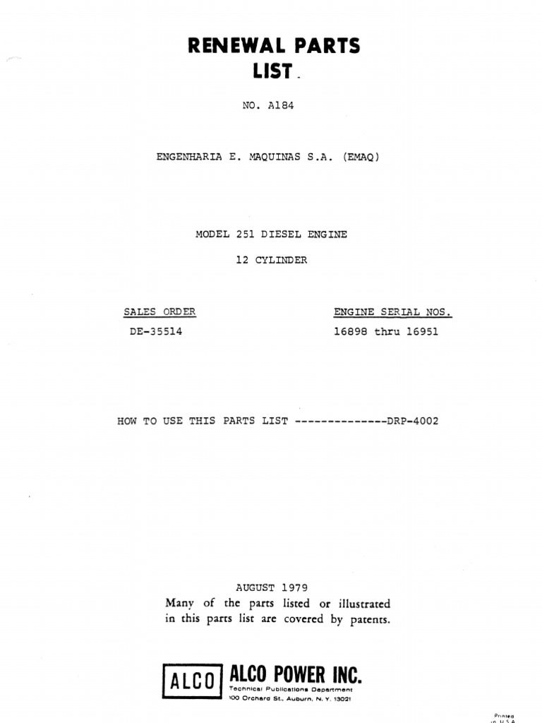 Catalogo Peça Alco | PDF | Piston | Pump