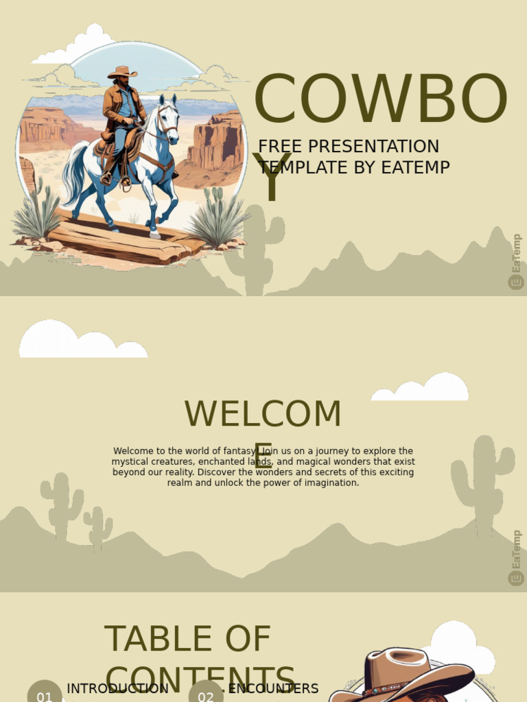 Cowboy PowerPoint Template by EaTemp | PDF | Fantasy | Dragon