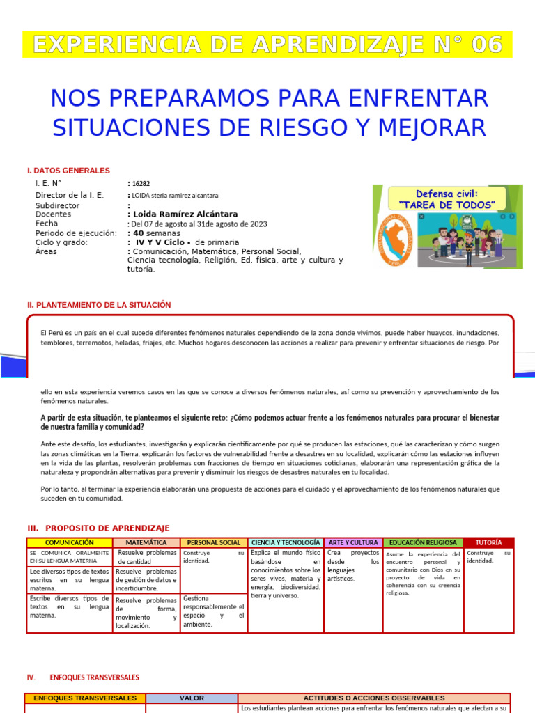 6to EXPERIENCIA DE APRENDIZAJE N° 7 | PDF | Aprendizaje | Datos