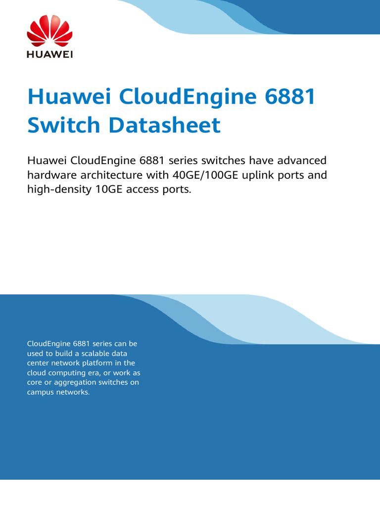 Huawei CloudEngine 6881-48S6CQ6881-48T6CQ Data Center Switch Datasheet ...