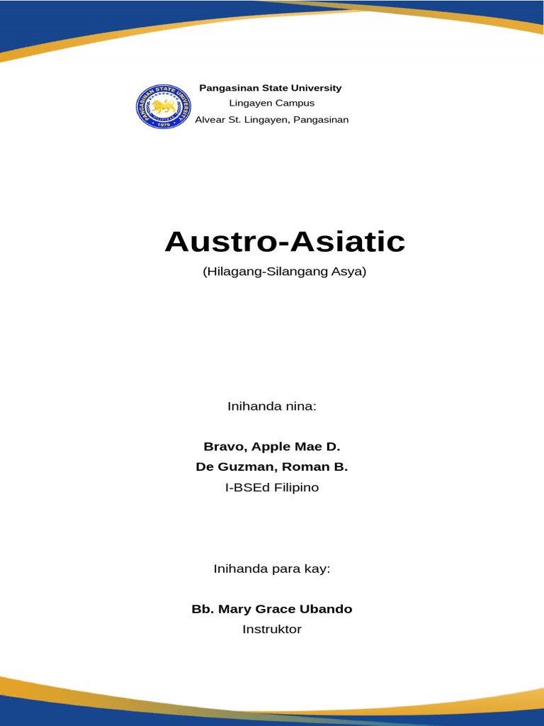 Austro Asiatic (Wr) | PDF