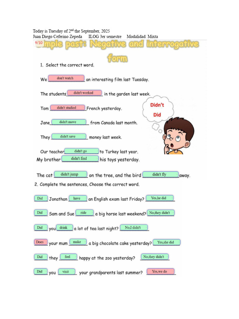 Juan Diego Ceferino Zepeda Tarea Ingles 4 | PDF