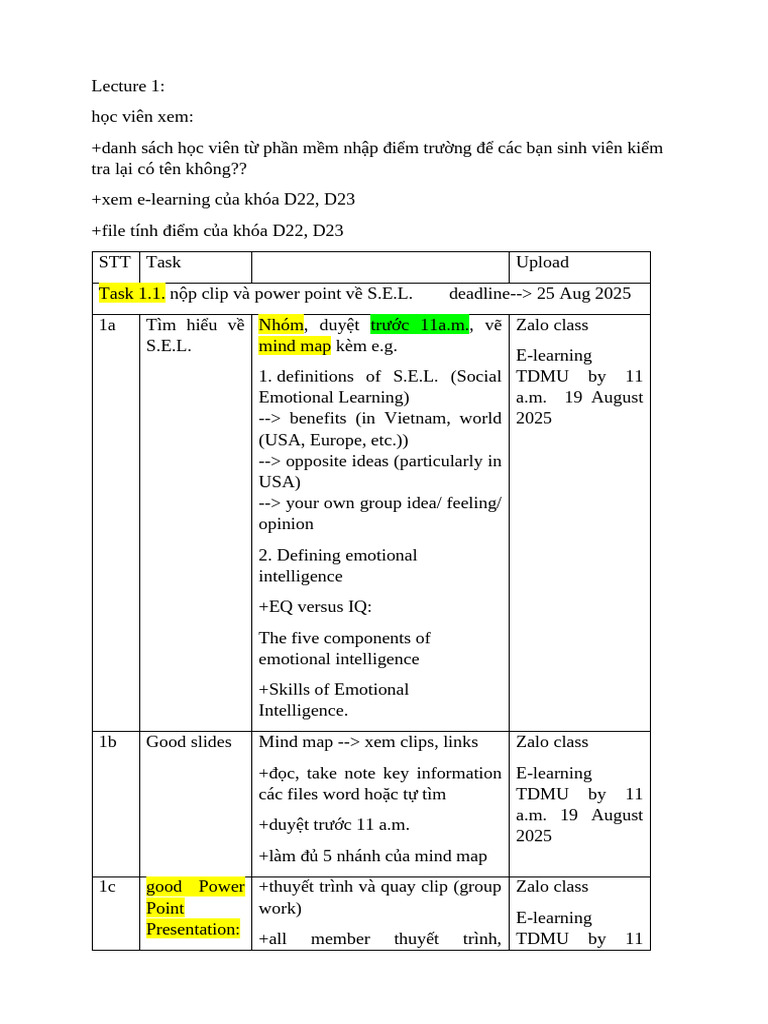 SEL Lecture 1-D24-2024-Sang T3 | PDF | Microsoft Power Point | Proofreading