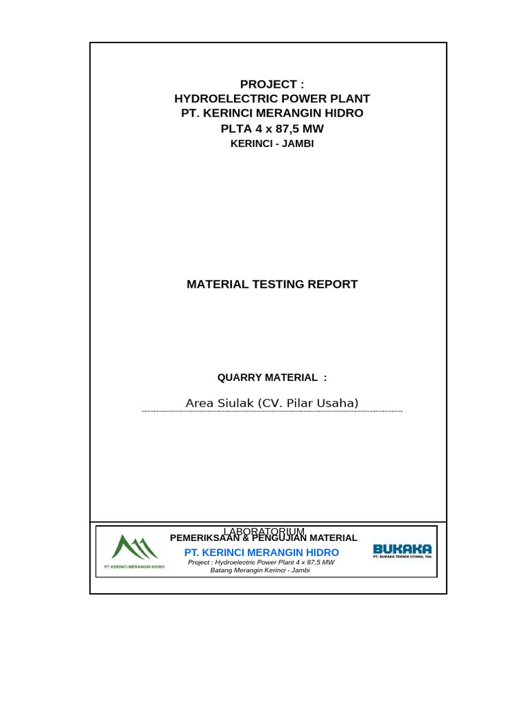Quarry Siulak (Cv. Pilar Usaha) - Pasir + Batu Split | PDF | Earth Sciences