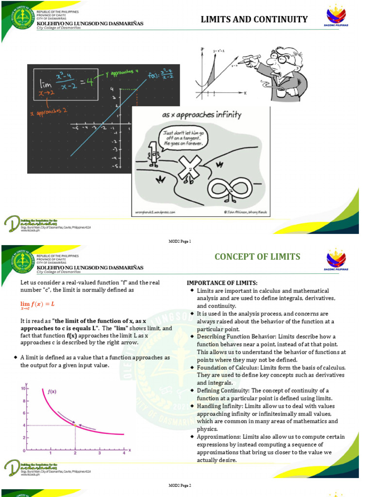 Mod2 Limits and Continuity | PDF | Function (Mathematics) | Limit (Mathematics)