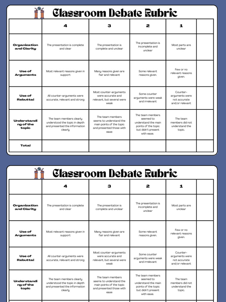 Visual Art Rubric Document in Blue and White Retro Style | PDF