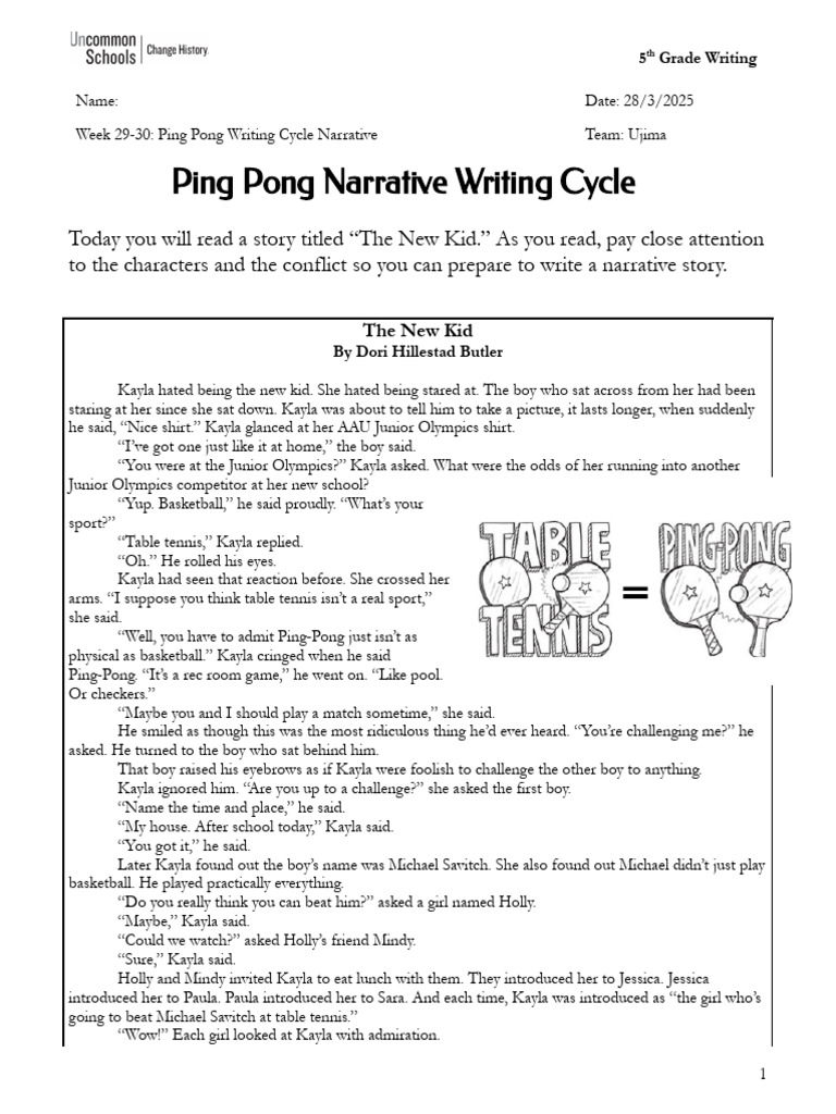 Isabella Anyim - Week 29-30 - WC Narrative - Ping Pong | PDF