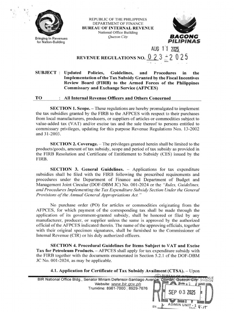 RR No. 23-2025 | PDF