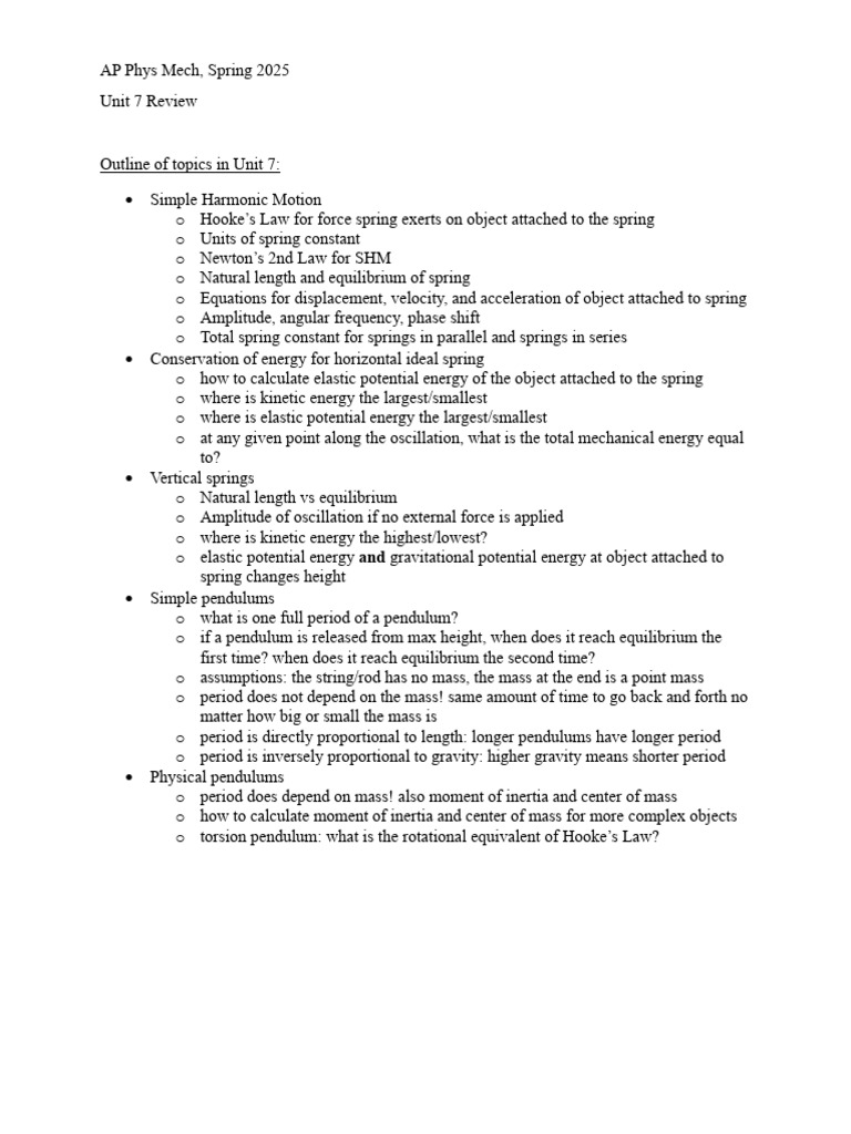 Unit 7 Outline Pdf