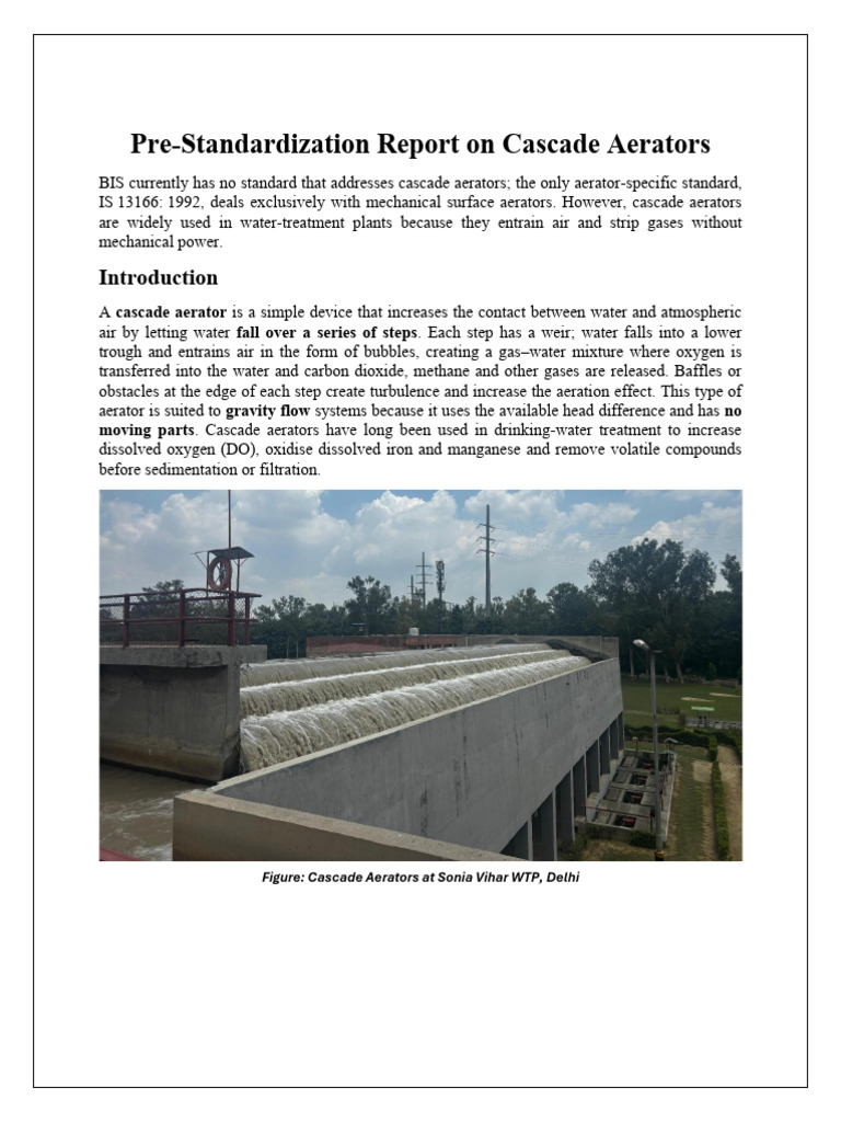 CascadeAerators PreStandardization | PDF | Water | Sewage Treatment