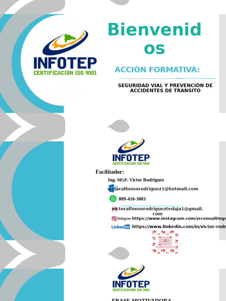 Curso de Seguridad Vial y Prevención de Accidentes de Transito VR | PDF ...