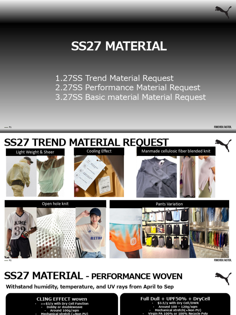 SS27 Material Requests Overview | PDF