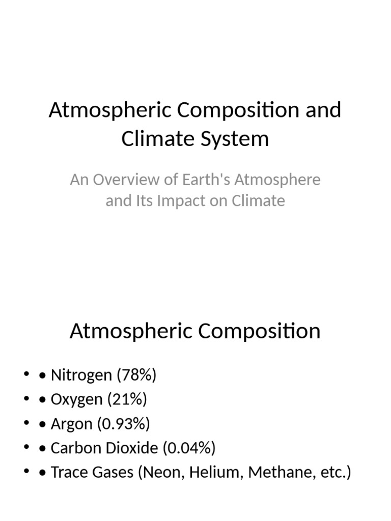 Atmospheric Composition and Climate System | PDF