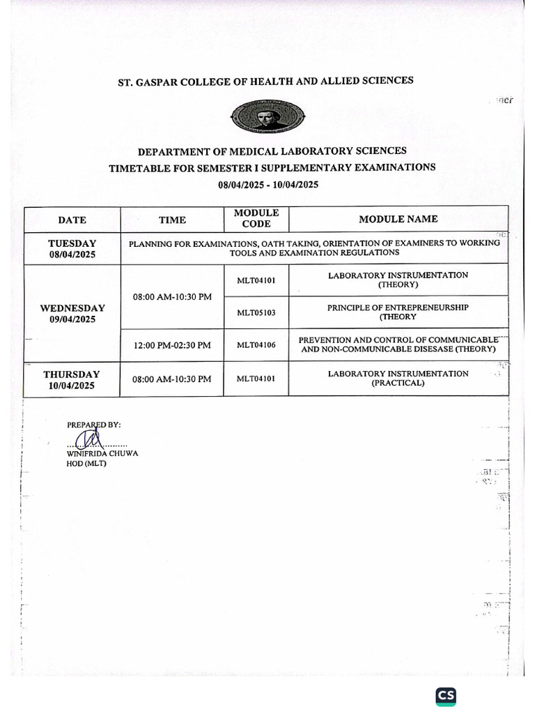 Supp Timetable | PDF