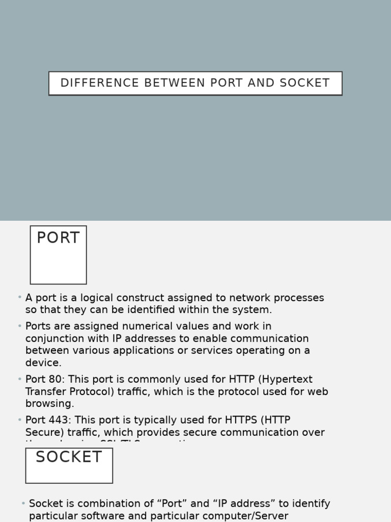 Difference Between Port and Socket | PDF