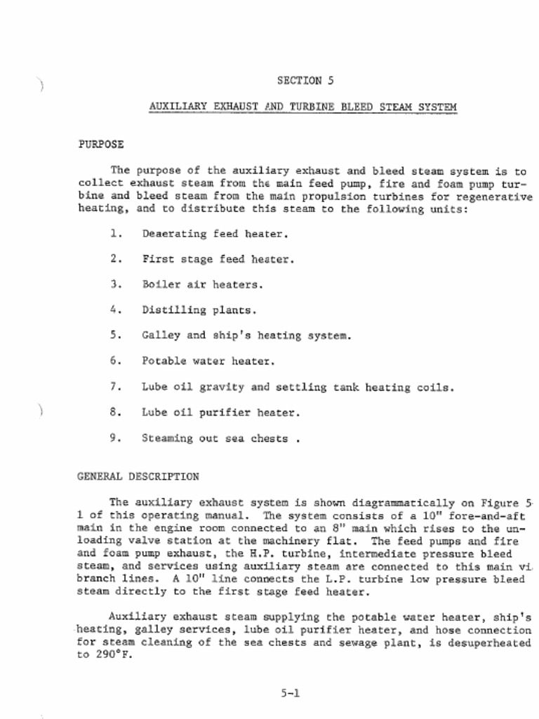 Section 5 - Auxiliary Exhaust and Turbine Steam Bleed System | PDF