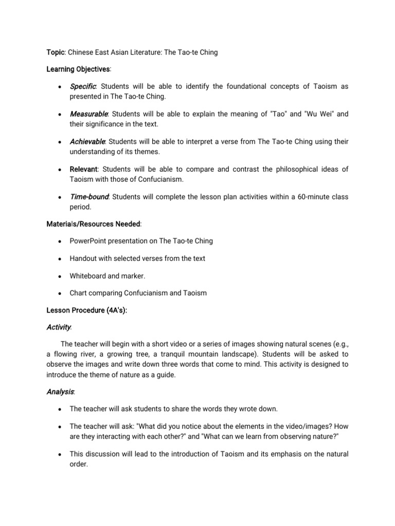 Topic ChineseEastAsianLiterature TheTao-teChing DIAMAODEN | PDF | Tao ...