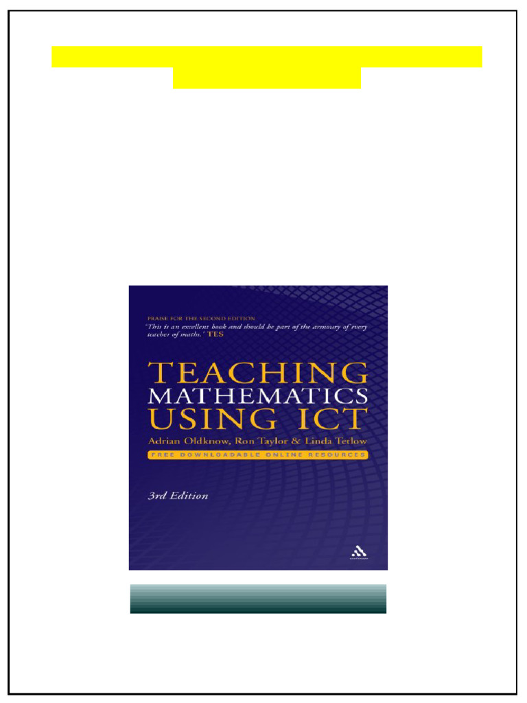 Teaching Mathematics Using ICT 3rd Edition Adrian Oldknow full | PDF | Educational Technology ...