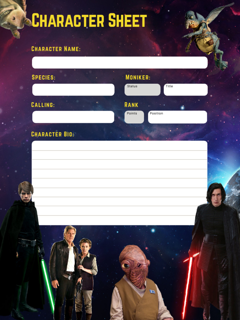 May the Force Read With You Readathon Character Sheet 2025 | PDF