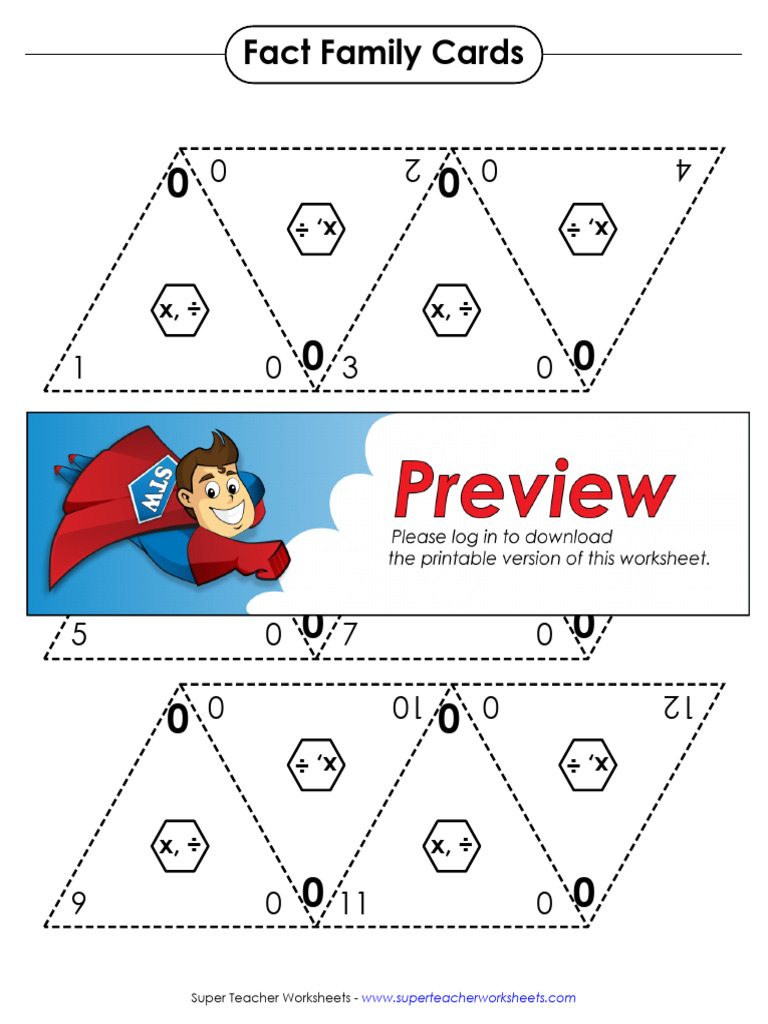 Fact Families Cards Multiplication | PDF