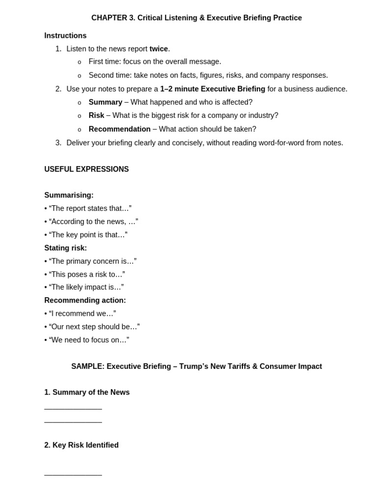 Chapter 3 - Critical Listening and Speaking | PDF