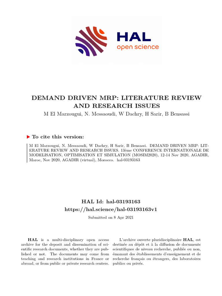 Demand-Driven MRP Literature Review | PDF | Business