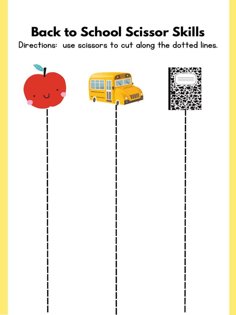 Spring Scissor Skills Worksheet in Pastels Simple Style | PDF