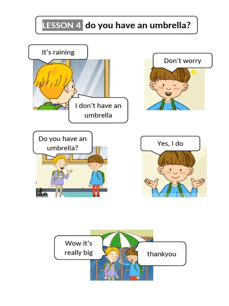 4 Do You Have An Umbrella | PDF