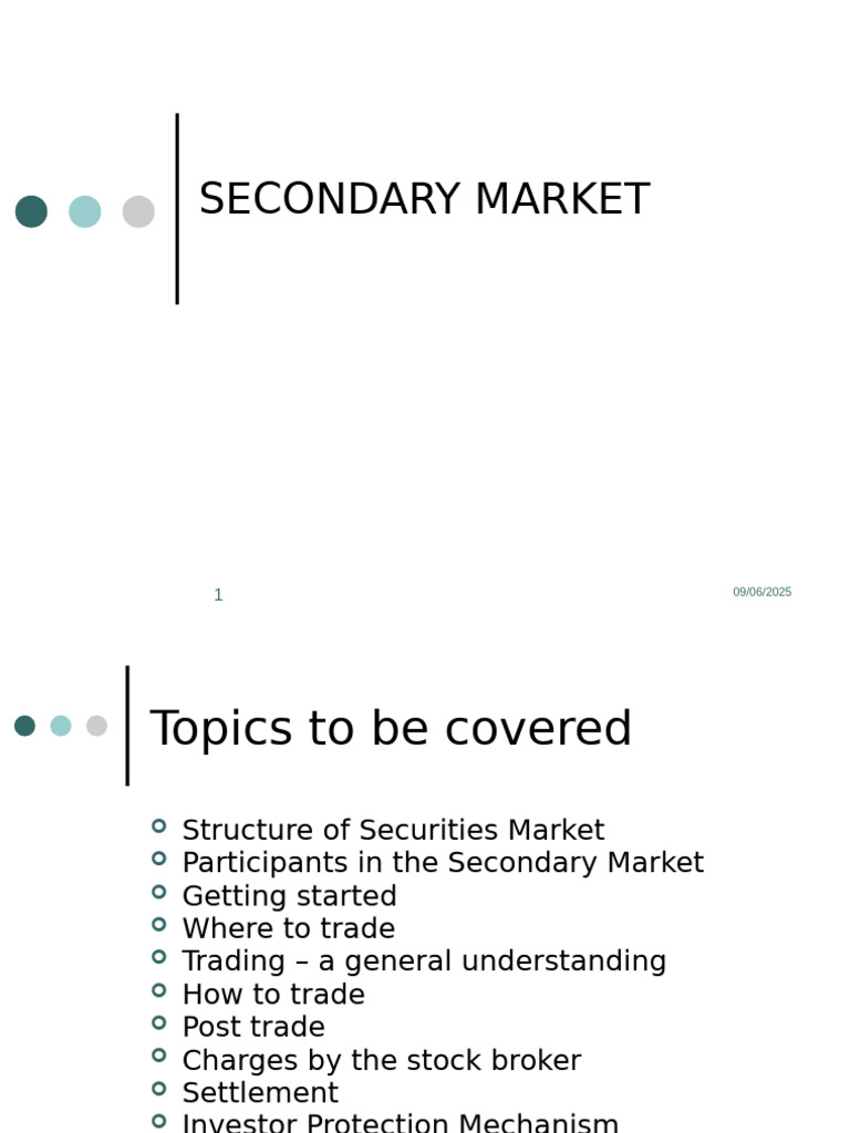 Secondary Market | PDF | Futures Contract | Stocks