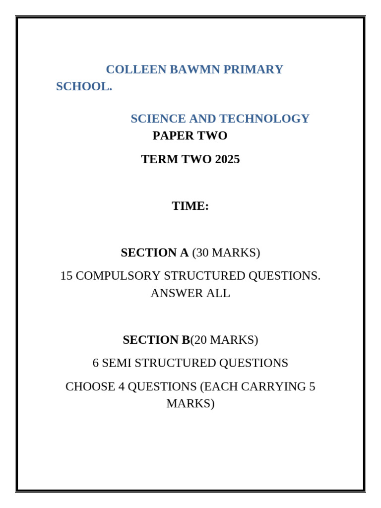 Science and Technology Paper 2 | PDF | Foods | Soil