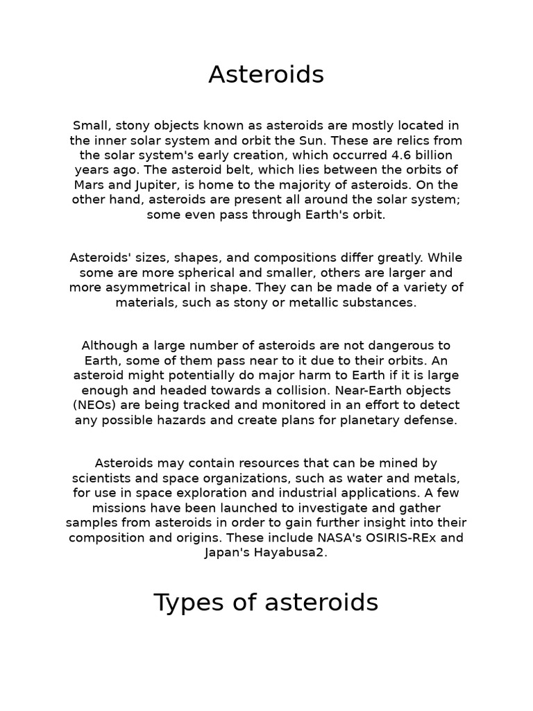 Asteroid Mining: Types, Methods, and Challenges | PDF | Asteroid ...