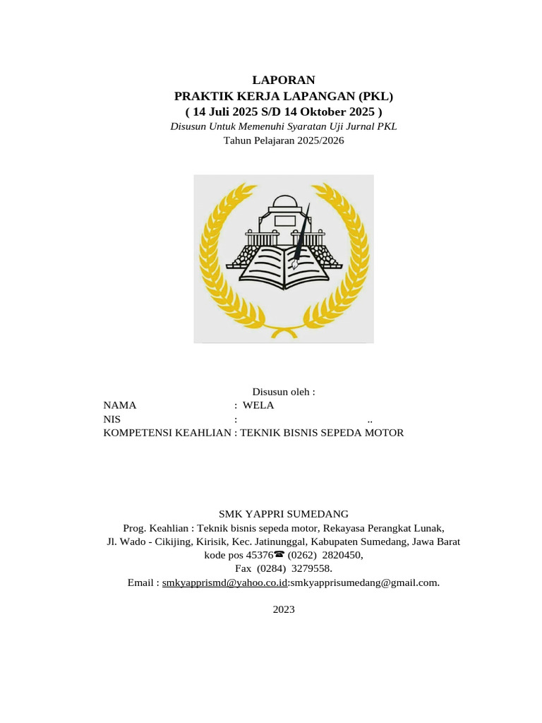 671273065-CONTOH-LAPORAN-PKL-JURUSAN-TBSM | PDF
