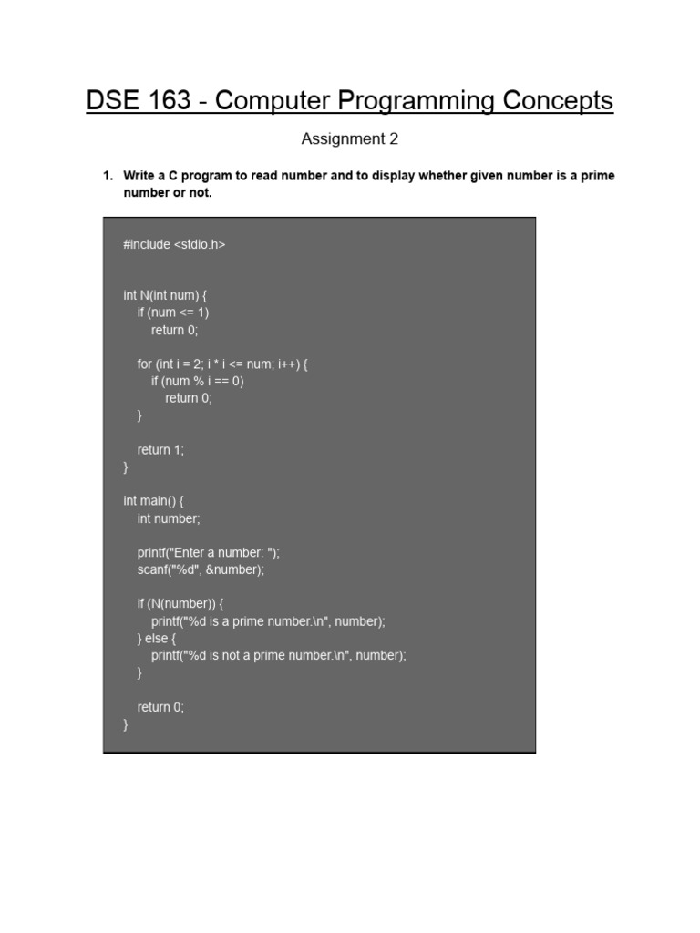 CSE 23078 DSE 163 Assignment 2 | PDF | Computer Programming | Computing
