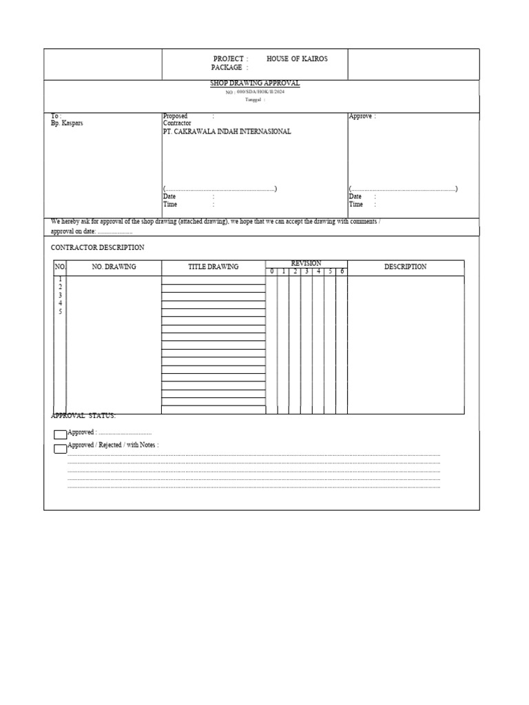 House of Kairos Shop Drawing Approval | PDF