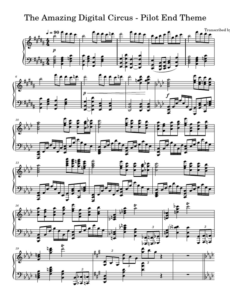 TADC Pilot End Theme Sheet Music | PDF