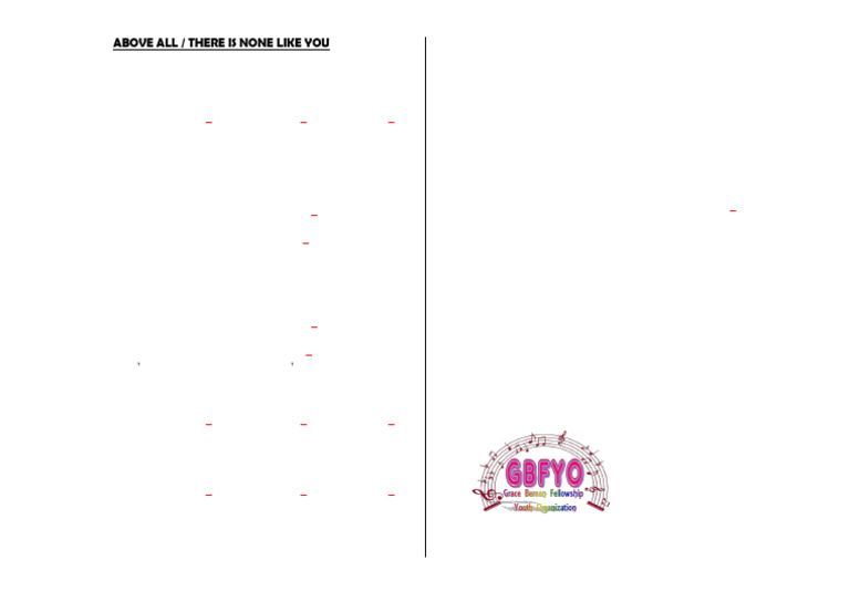Above All - There Is None Like You | PDF