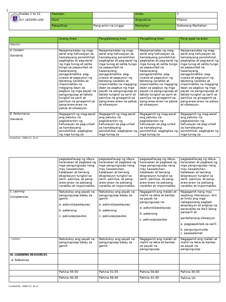 Filipino 2 q2 Week 6 | PDF