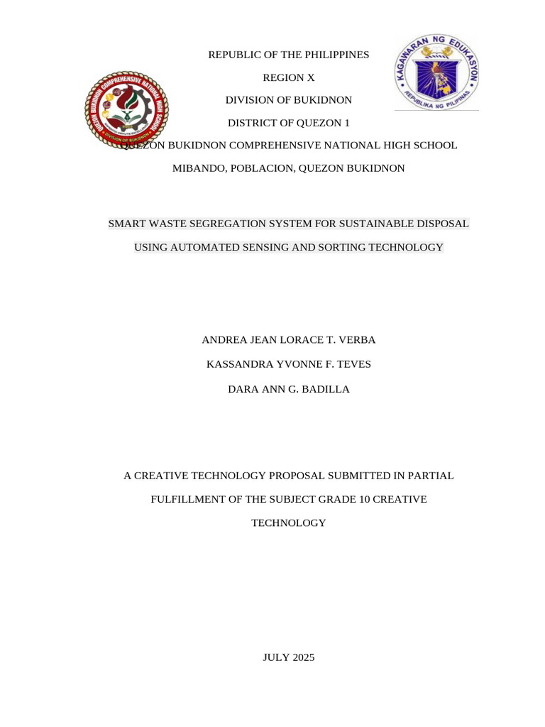 Smart Waste Segregation System Proposal | PDF | Internet Of Things ...