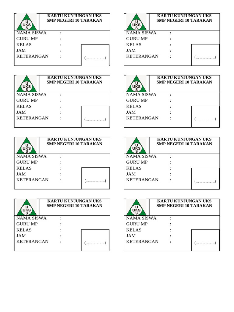 Kartu kunjungan | PDF