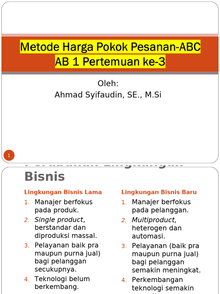 Metode Harga Pokok Pesanan-ABC | PDF