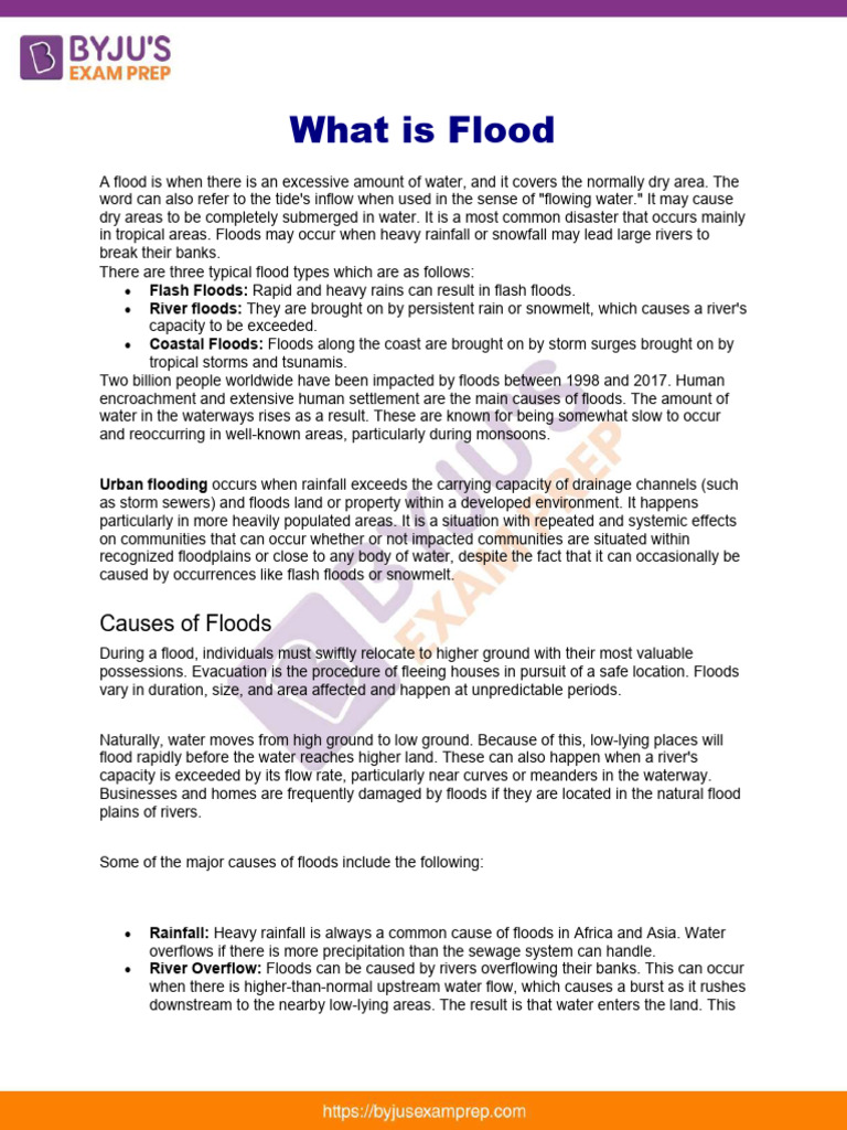 What Is Flood Upsc Notes 87 | PDF | Flood | River