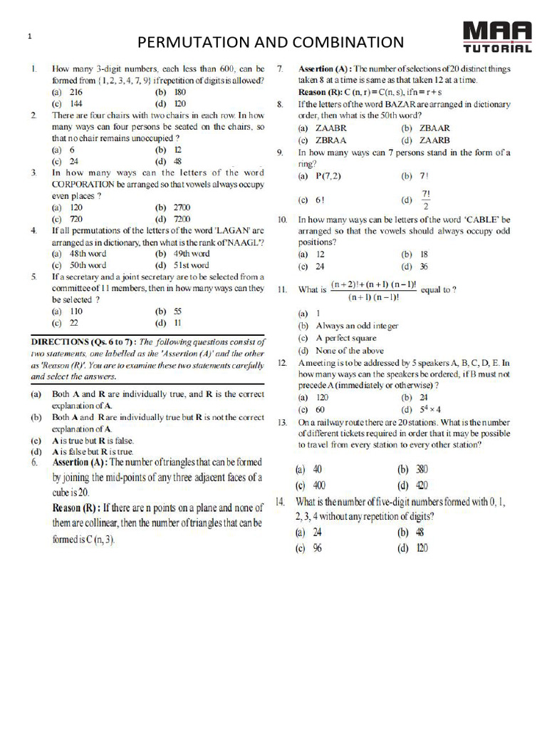 Permutation and Combination-6 | PDF