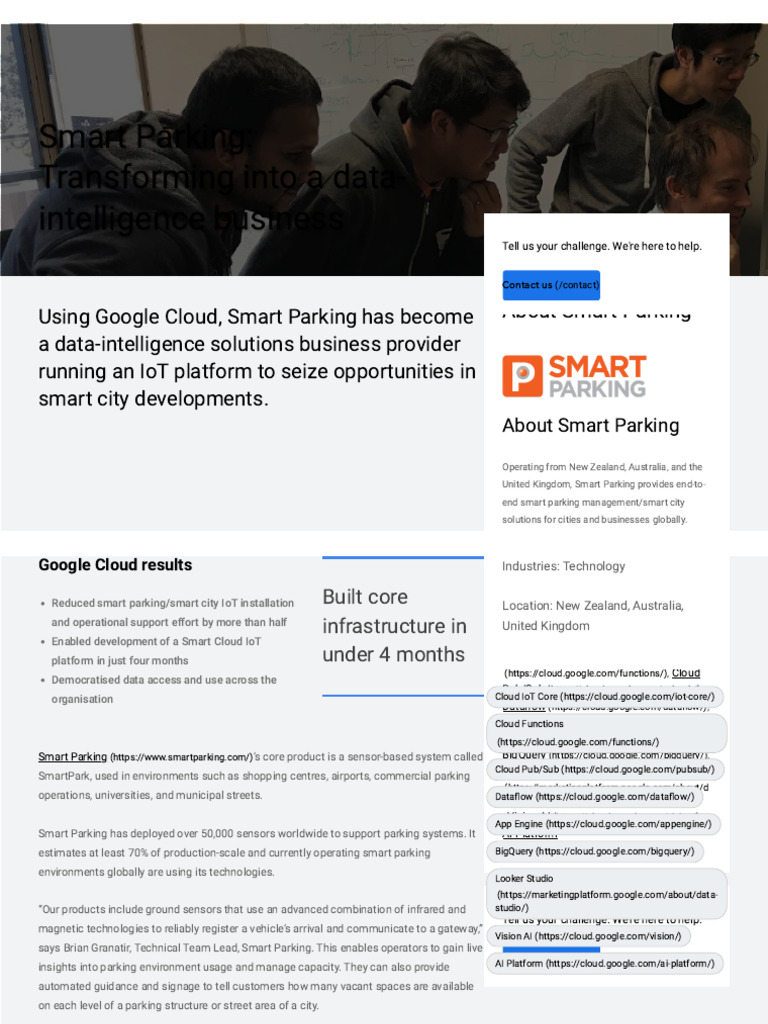 Smart Parking Case Study - Google Cloud | PDF | Cloud Computing | Internet Of Things