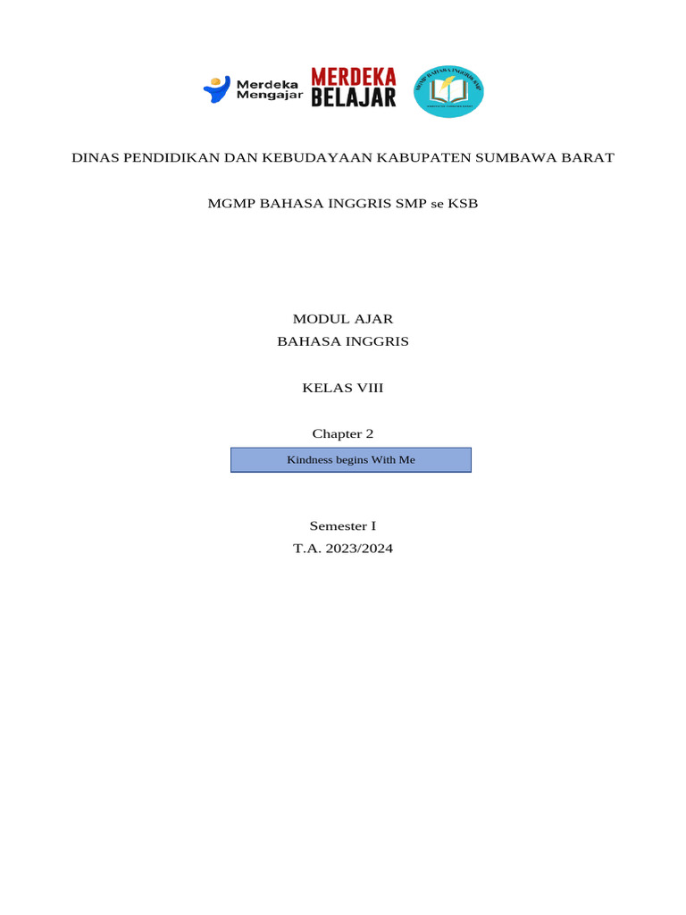 Modul Ajar Chapter 2 - Kelas VIII 2023 | PDF