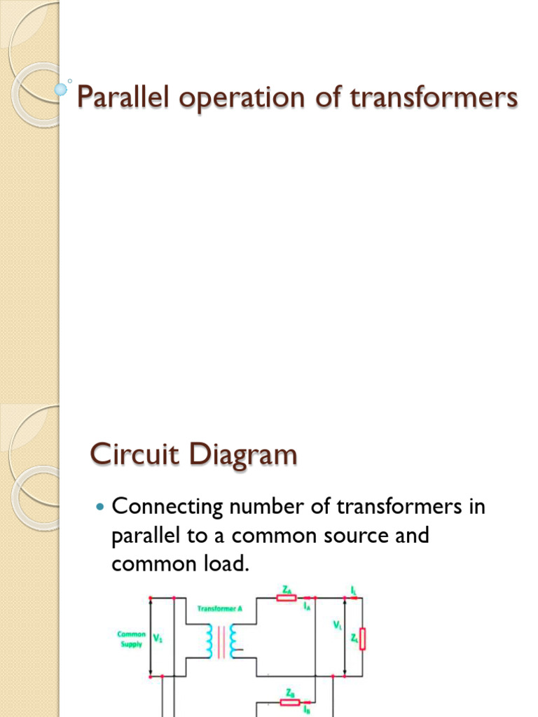 5 Parallel Operation of Transformers | PDF