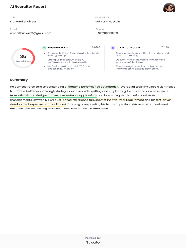 Ai Interview Report | PDF