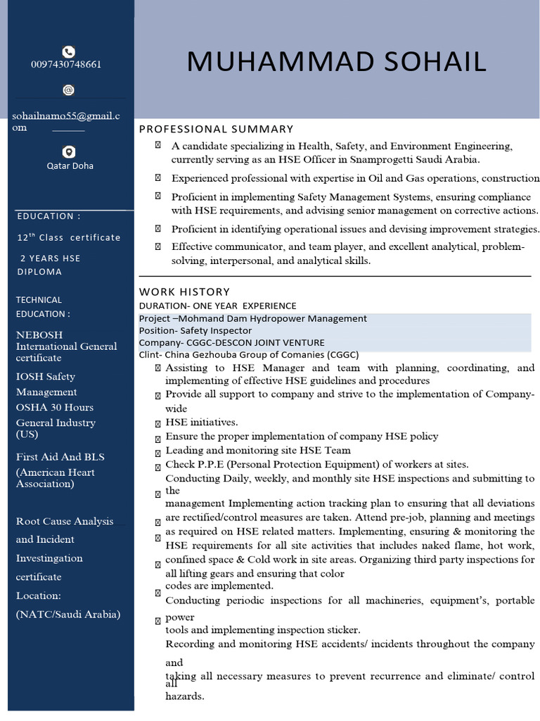 HSE Officer - Rashid Khan CV - PDF - 20250718 - 134901 - 0000 | PDF ...