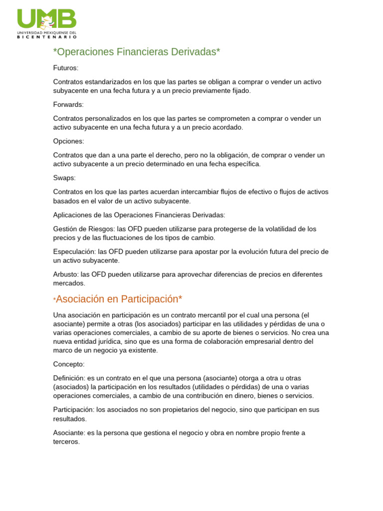 Operaciones Financieras Derivadas | PDF | Pago de regalías | Contabilidad